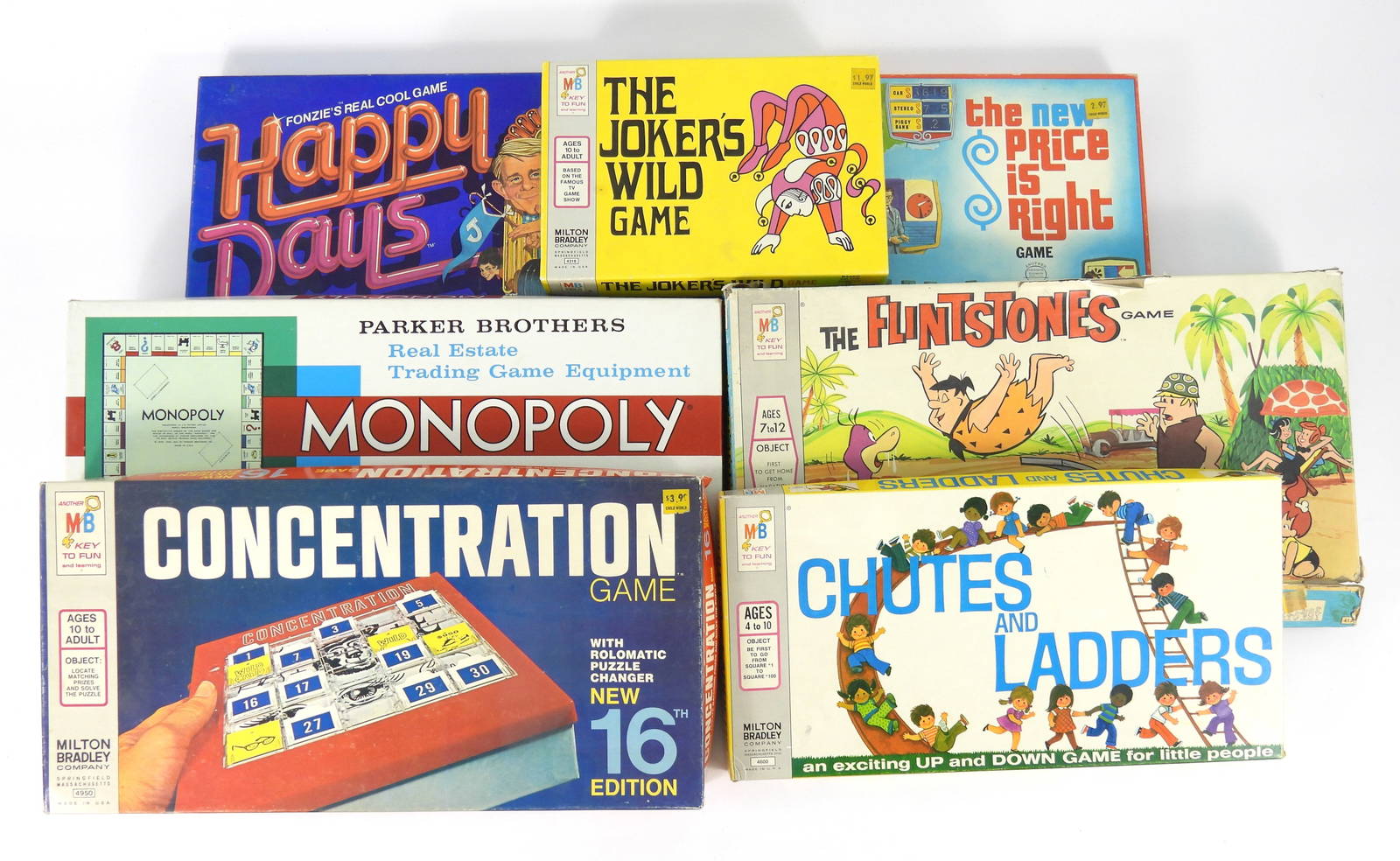 7pc Vintage Milton Bradley Parker Bros Board Games Auction