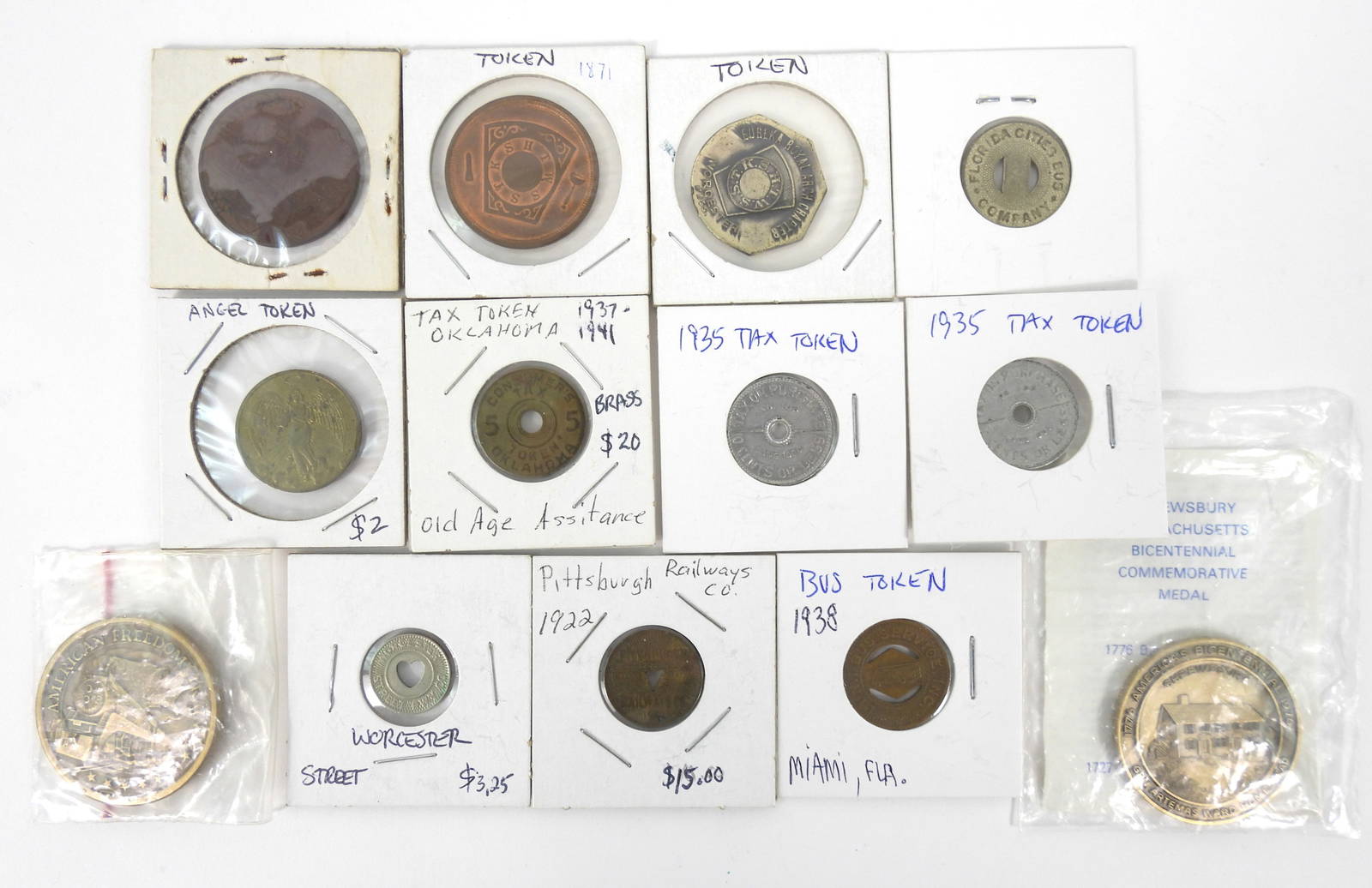13pc Assorted Token Coins Auction