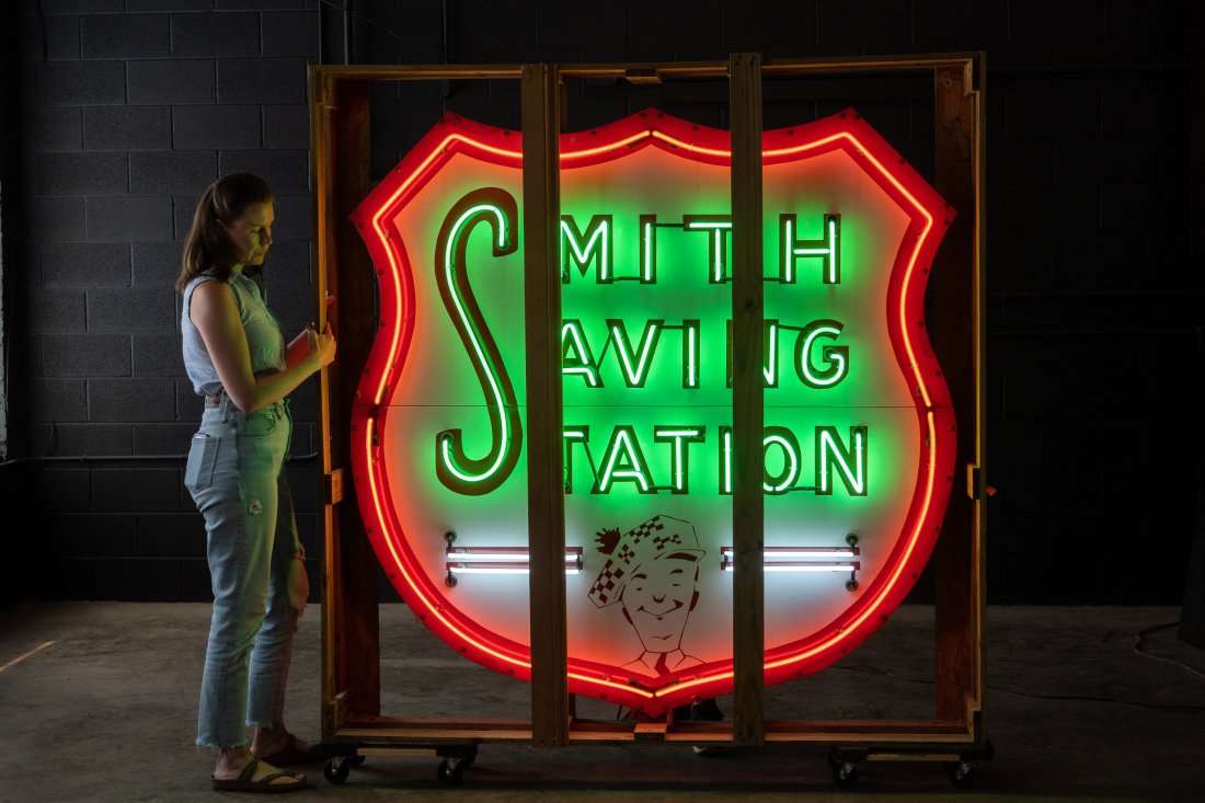 Massive Rare Sspn Gas Station Neon Sign