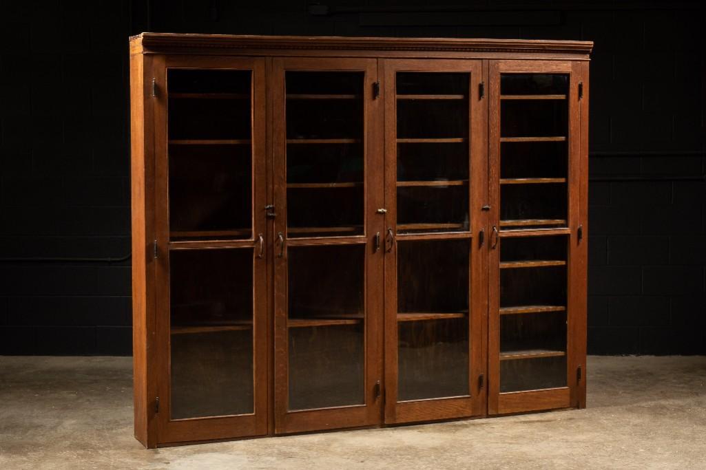 Large Antique Wooden Display Cabinet