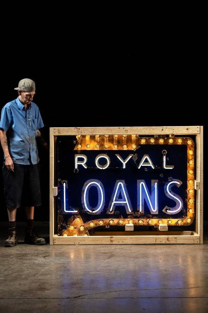 Antique Royal Loans Ssp Porcelain Neon Sign Auction