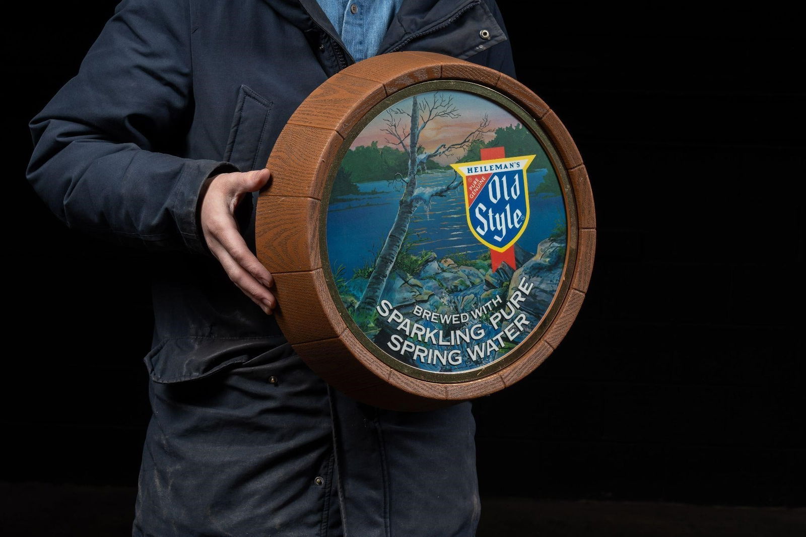 1988 Heileman's Old Style Faux Stained Glass Lighted Advertisement Sign