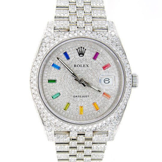 Rolex Datejust 41 Diamonds & Rainbow Dial Watch Auction