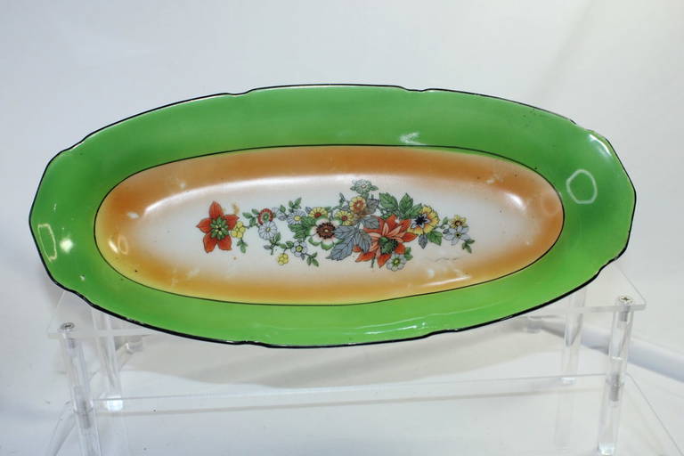 German Lusterware Relish Dish
