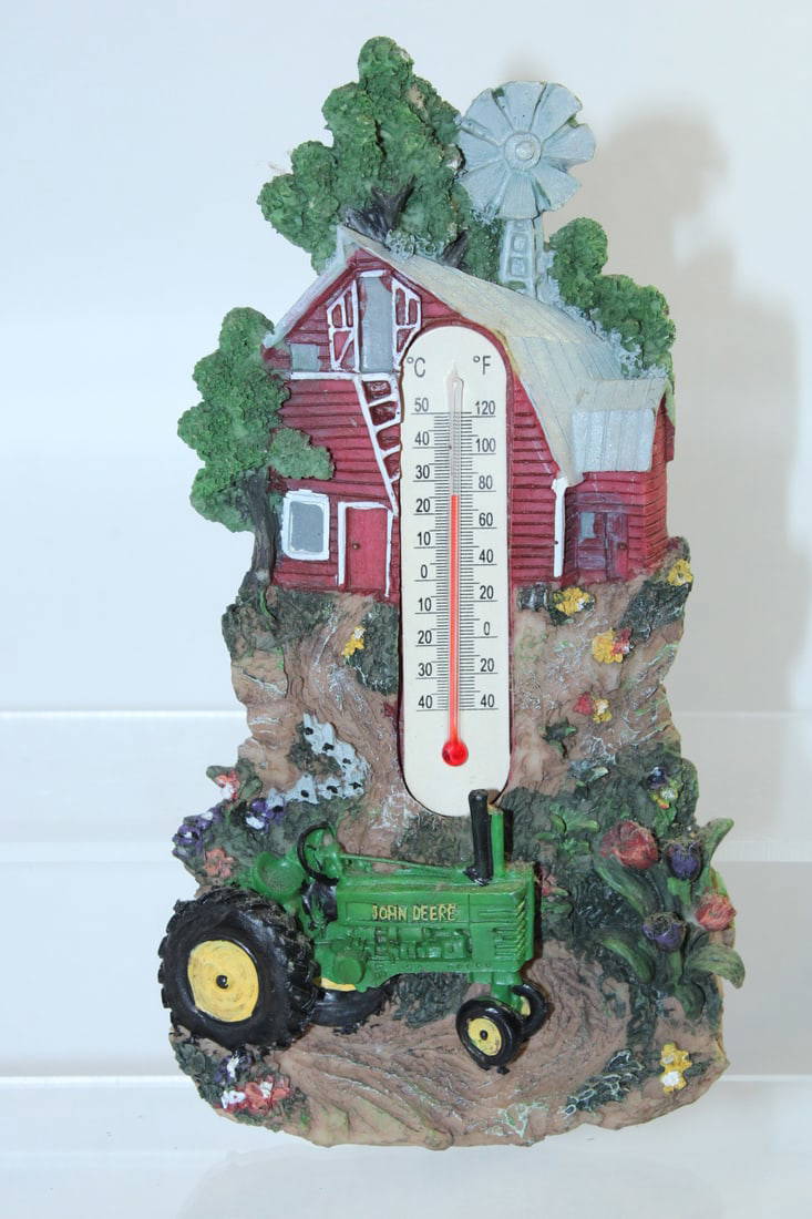 John Deere Tractor And Barn Thermometer Auction
