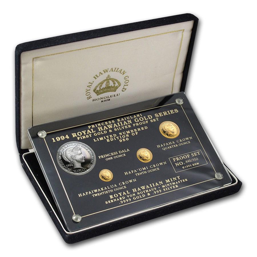 1994 Hawaii 4-coin Kaiulani Gold & Silver Proof Set Auction