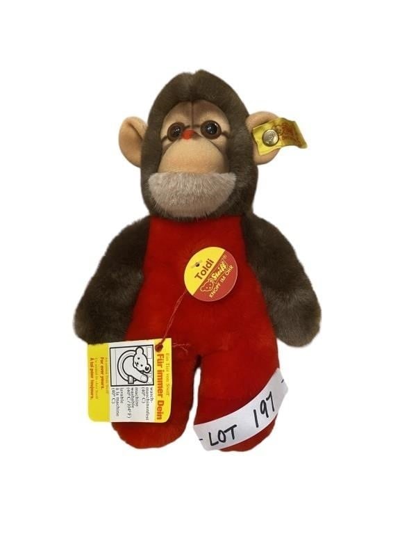 Steiff Brown Toldi Chimpanzee Monkey German Stuffed Animal Auction