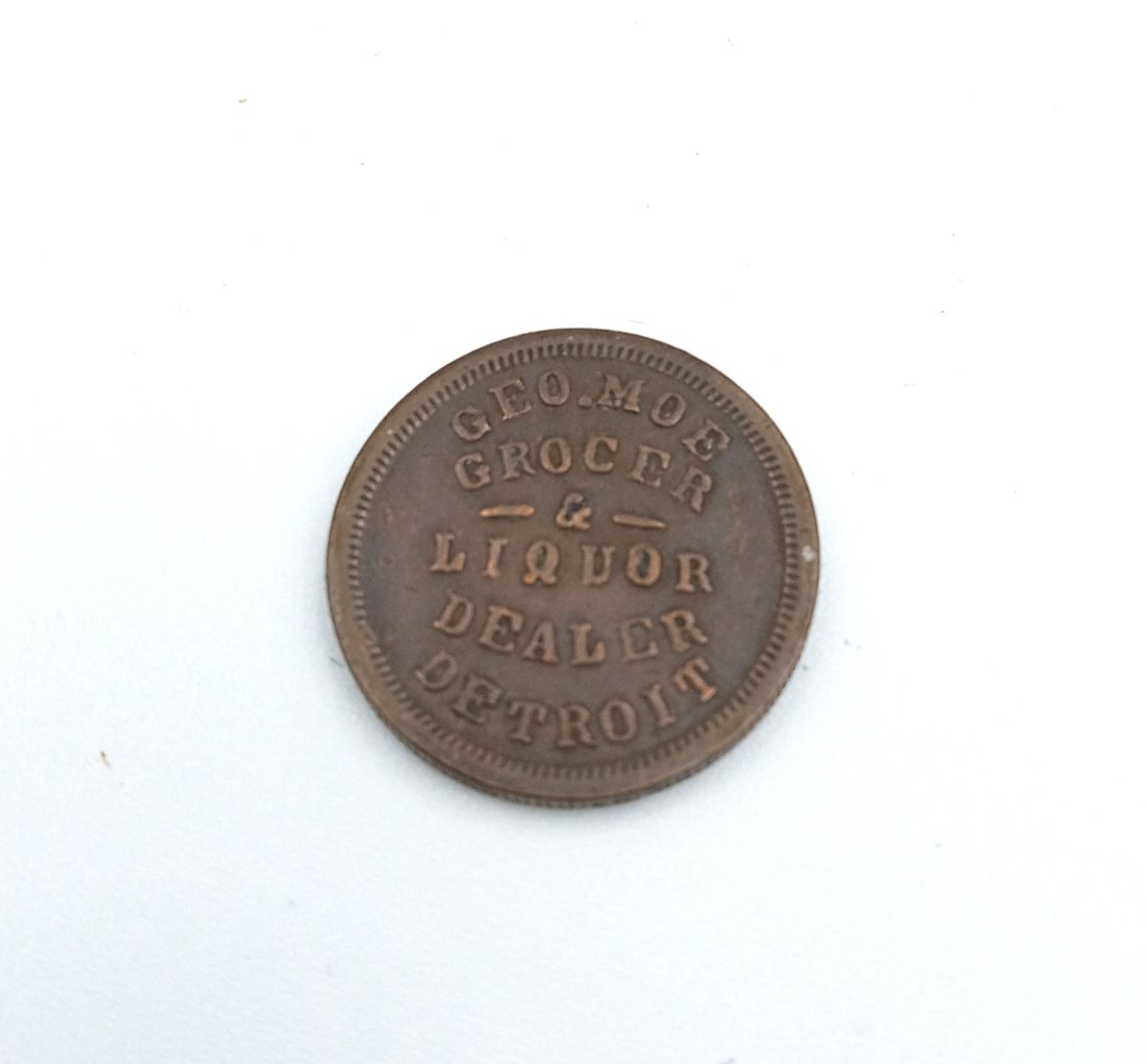 Cw Merchant Geo. Joe Grocer And Liquor Dealer Detroit Coin
