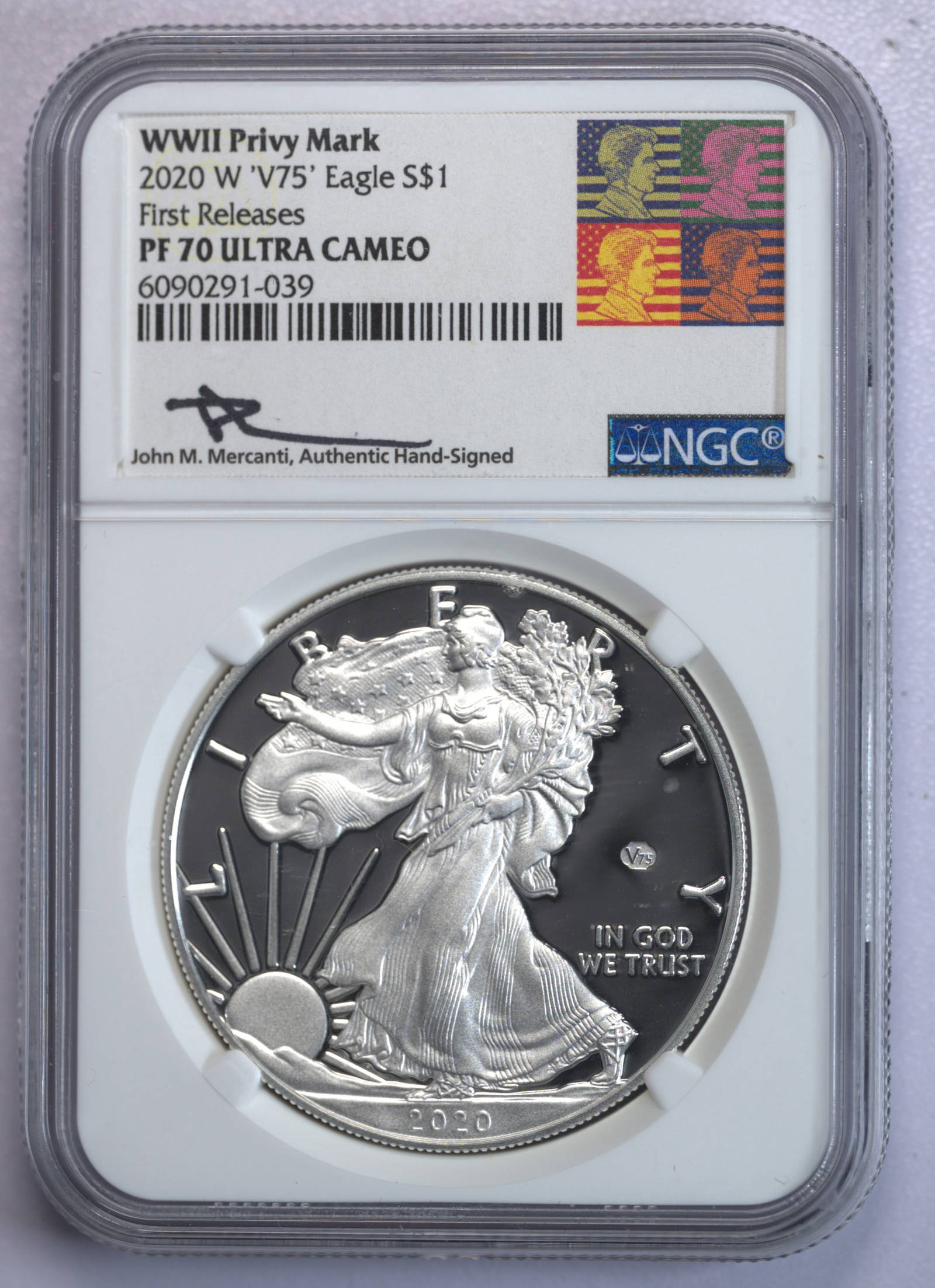 2020-w Pf V75 Silver Eagle Wwii Privy Mark Ngc Pf 70 Ucam Fr - John ...
