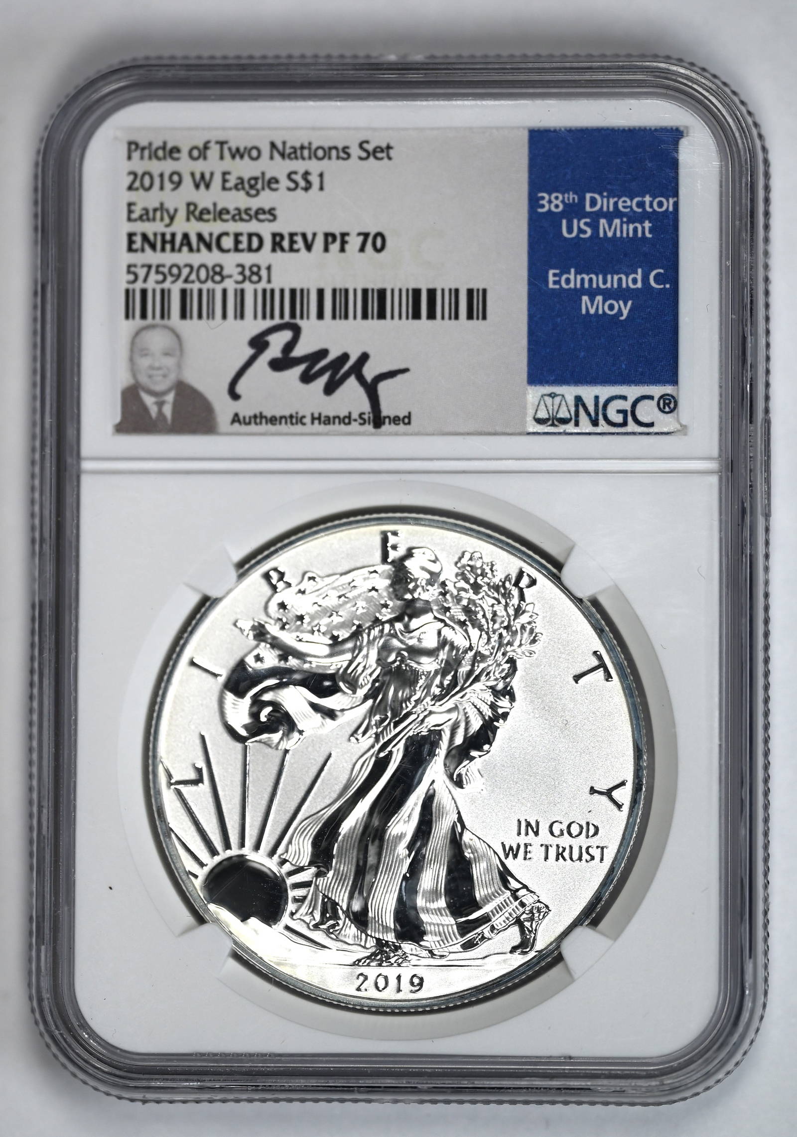 2019-w Enhanced Rev Pf Silver Eagle Pride Of Two Nations Set Ngc Pf 70 Early Releases Ed Moy ...