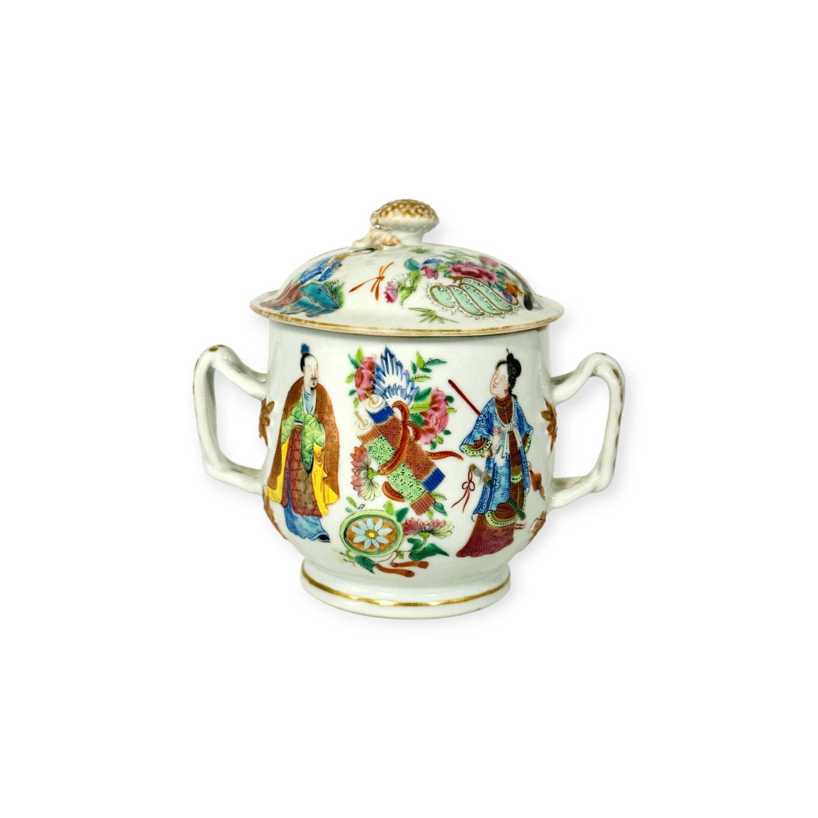 Chinese Guancai Export Cup With Lid, 19th Century Auction