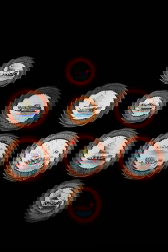 A Group Of Eight Rice Paper Paintings Of 'fishing Boats' Coasters, Qing ...