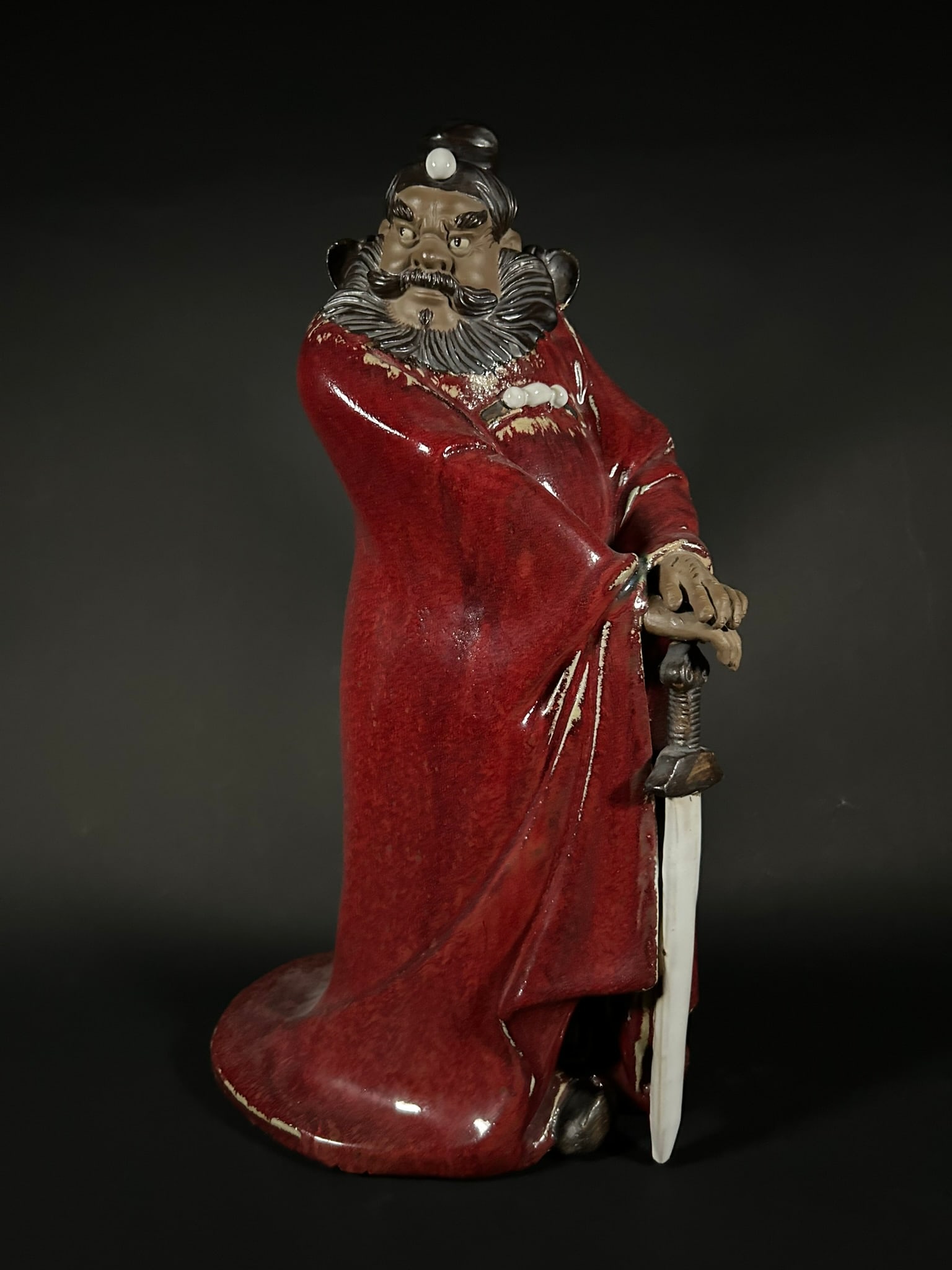 A Chinese Shiwan Pottery Figure Of Zhong Kui Auction