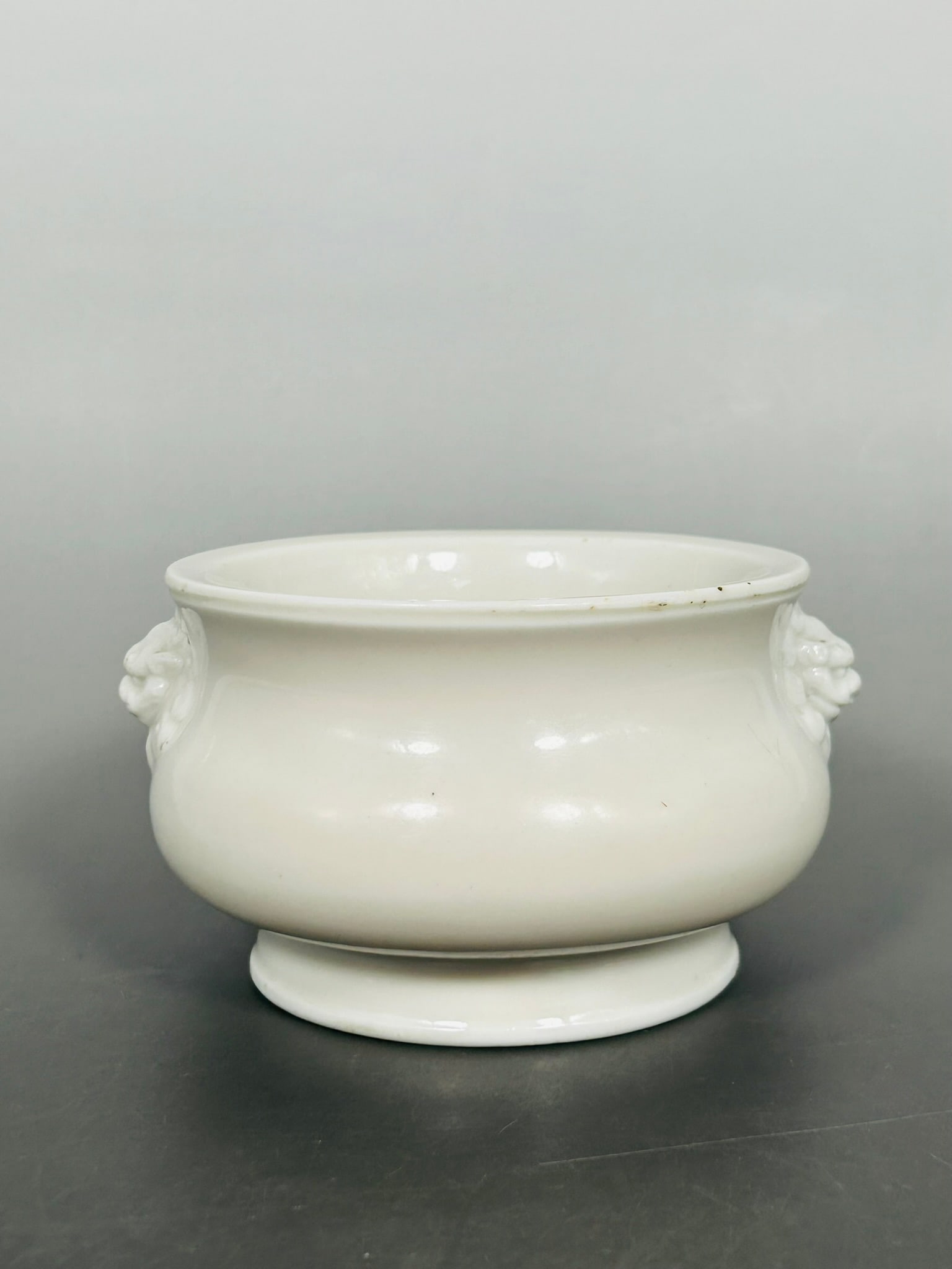 A Chinese Dehua Lion-mask Handled Censer, Qiu Gu Zhe Jian Mark, 17/18th ...