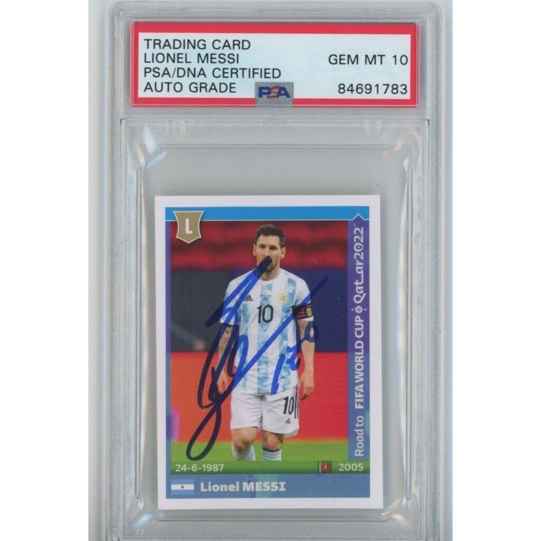 Lionel Messi Autographed 2022 Panini World Cup Sticker #30 (psa 10 Auto ...