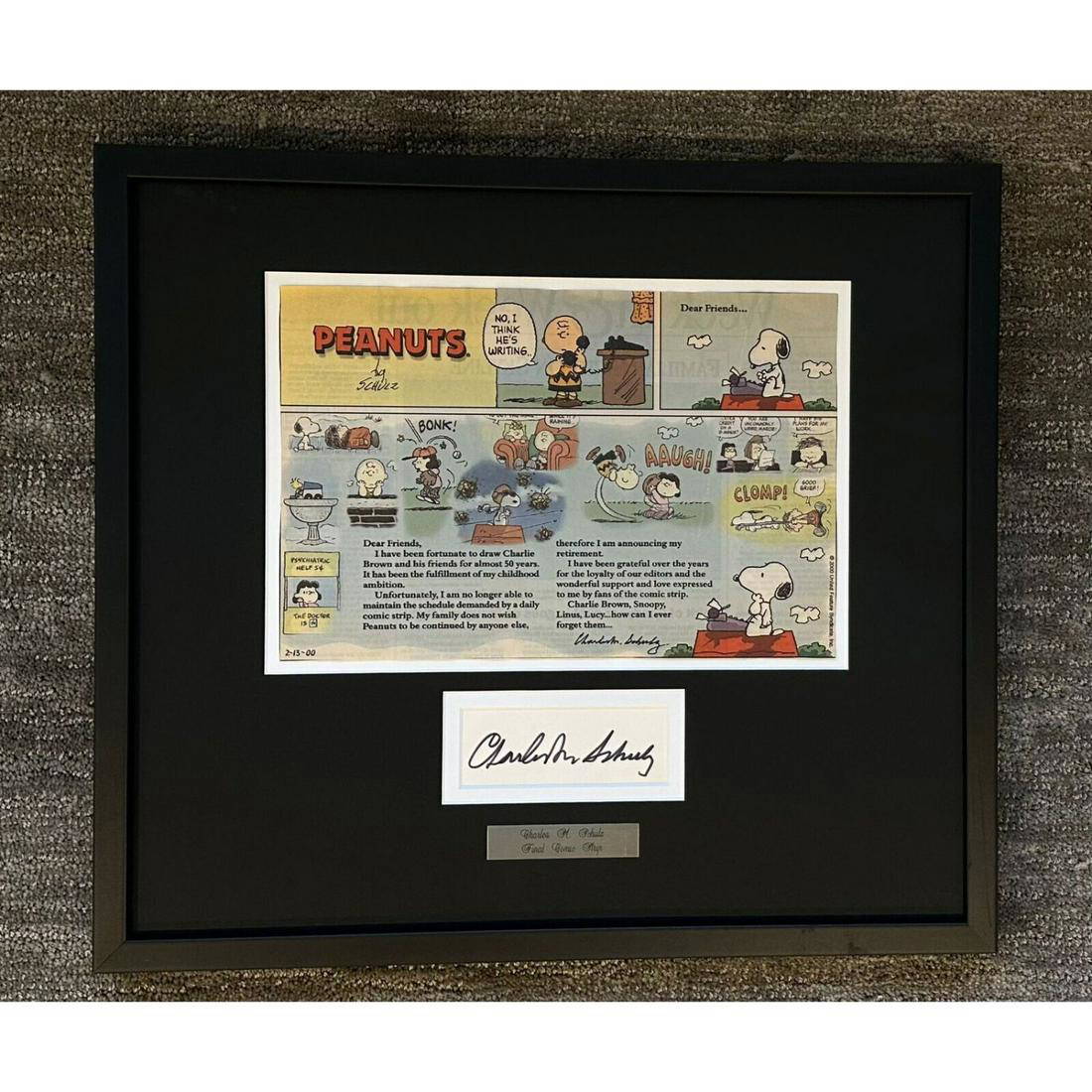 Charles Schulz Autograph Original Final Comic Strip Display (jsa Loa ...