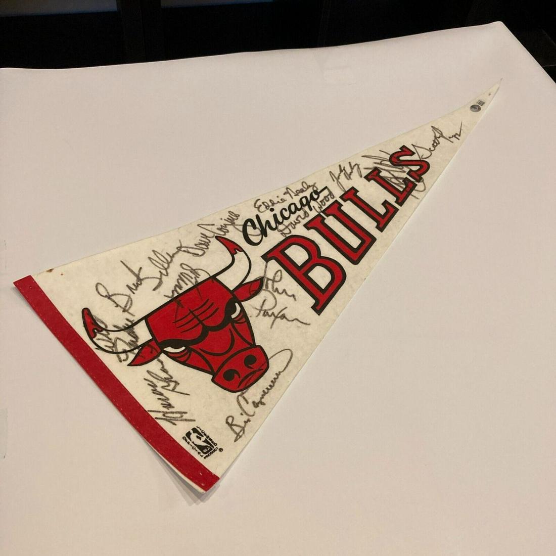 1988-89 Chicago Bulls Team Signed Pennant (michael Jordan) {bas Loa ...