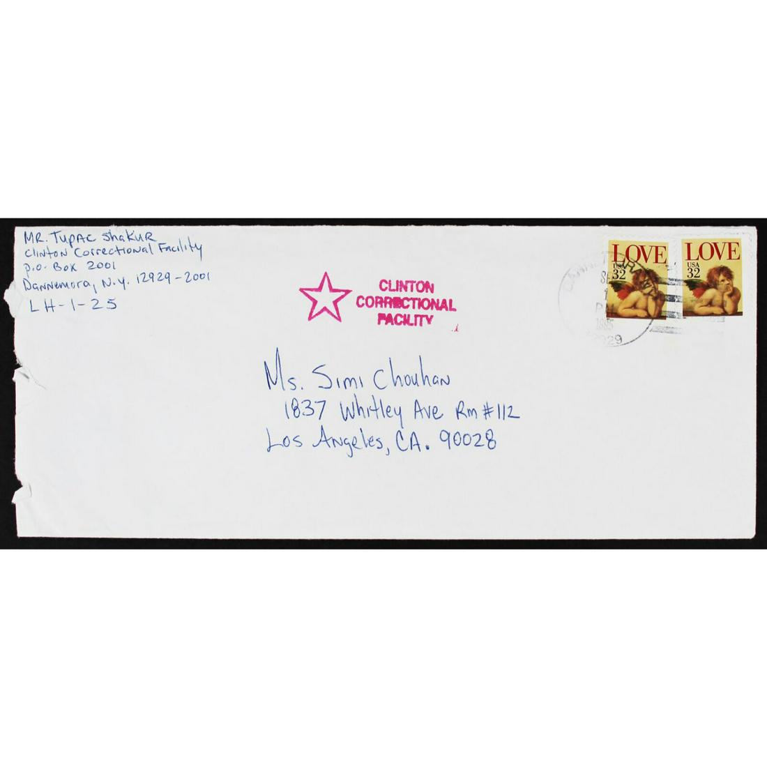 Rare Tupac Shakur Signed 4x9.5 Clinton Correctional Facility Envelope ...