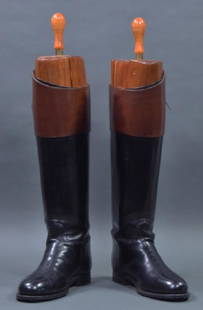 Antique Fox Hunting Calf Leather Tall Boots