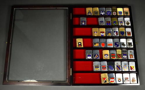 Rotating Zippo Lighted Display Case And Zippo Lighters