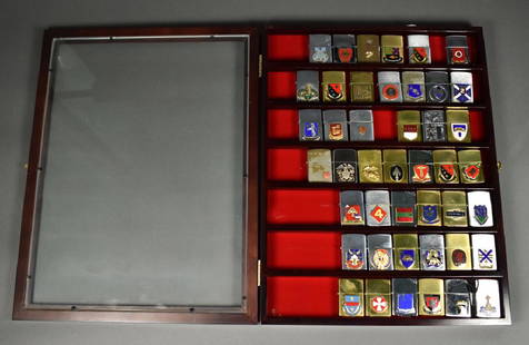 Rotating Zippo Lighted Display Case And Zippo Lighters
