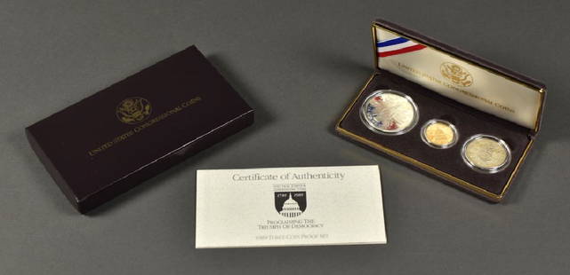 1989 3 Coin Set Congressional Coin Set