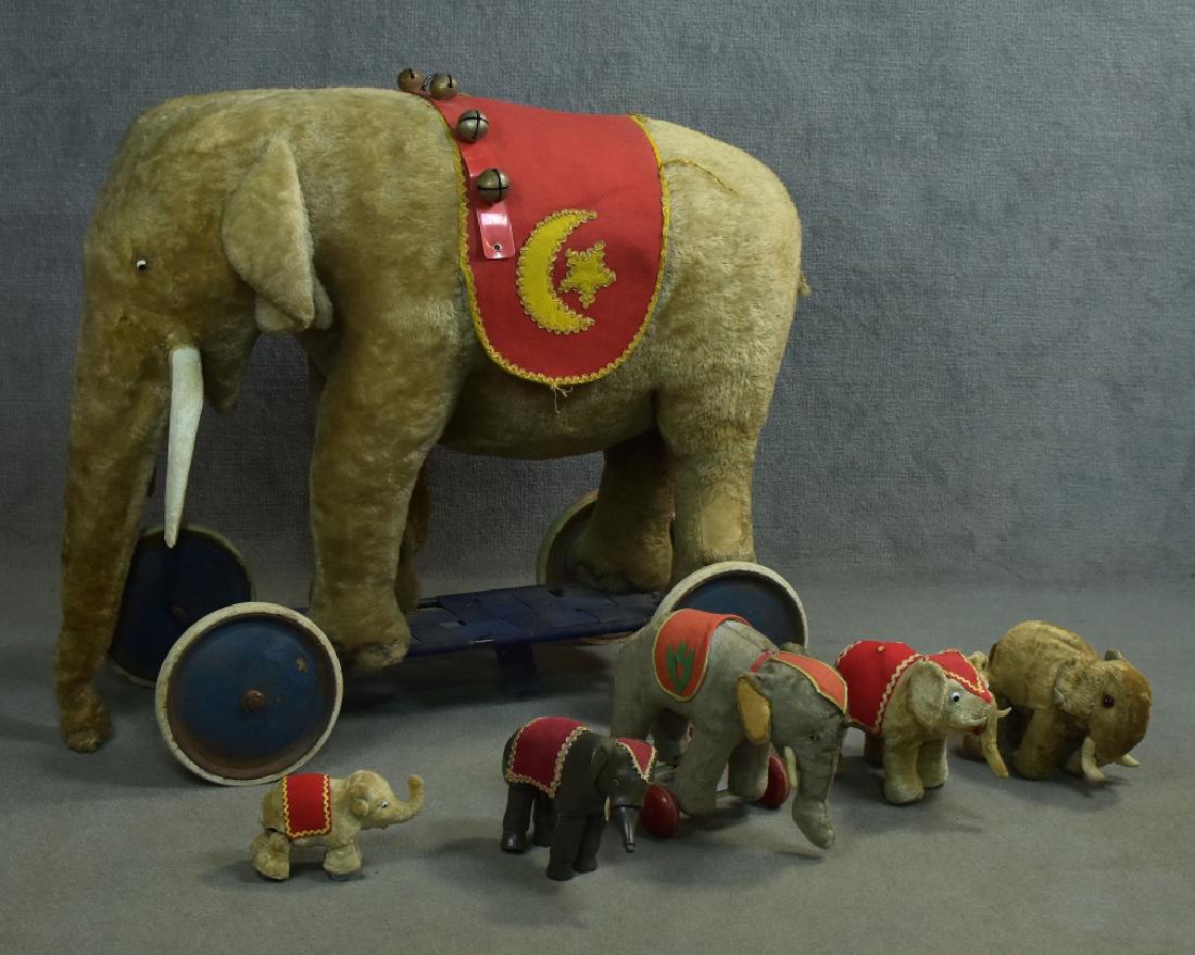 Steiff Ride On Mohair Elephant and Five More Toys
