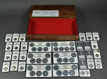 (56) Coin Set Proof Silver State Quarters