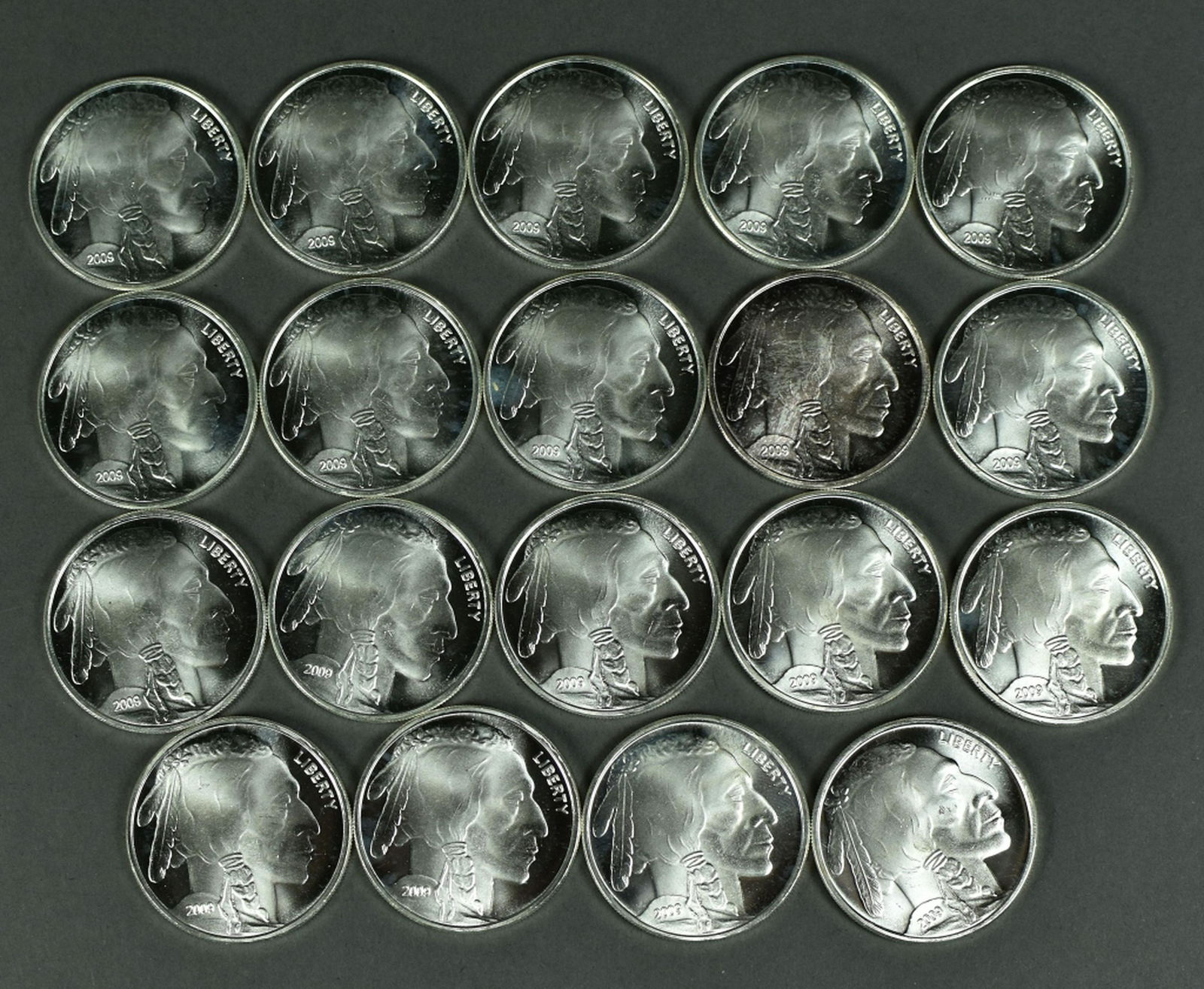 19 1 Oz. Silver Buffalo / Indian Rounds