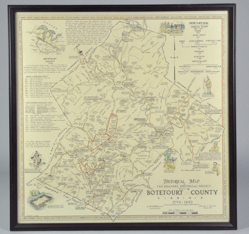 Map Of Botetourt County, Virginia