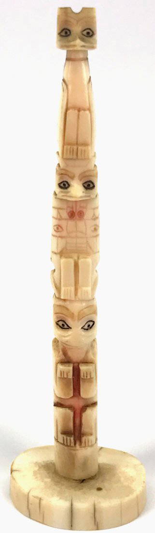 Antique Northwest Coast Miniature Totem Pole. Auction
