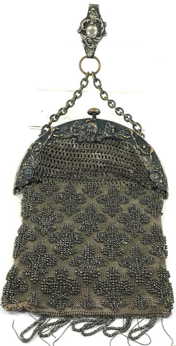 Antique Victorian Fleus De Lis German Silver Chatelaine Purse Auction