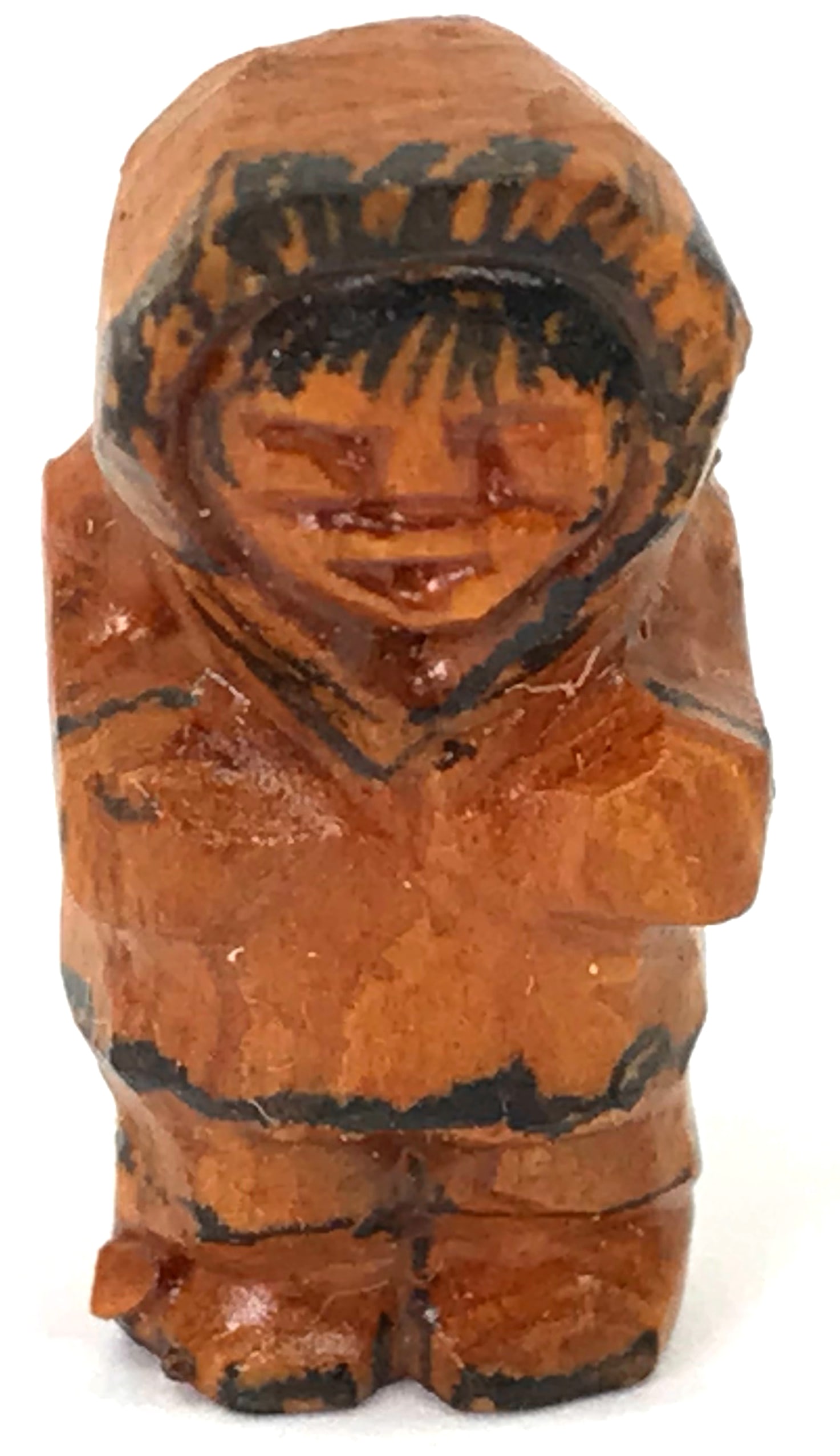 Vintage Inuit Carved Wood Miniature Doll. Auction