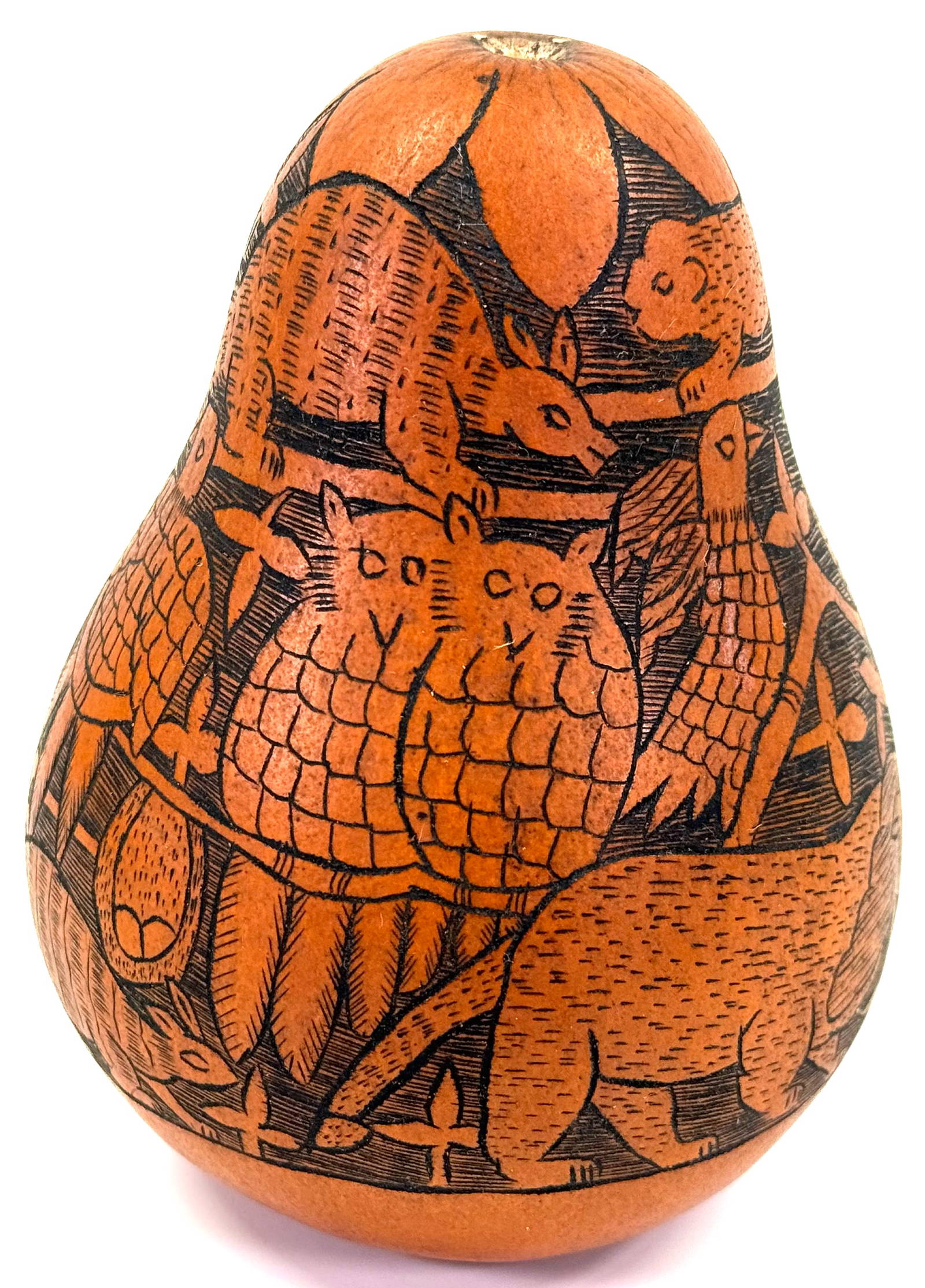 Buy Peruvian Folk Art Rattle Gourd With Animal Decoration. | Succetti ...