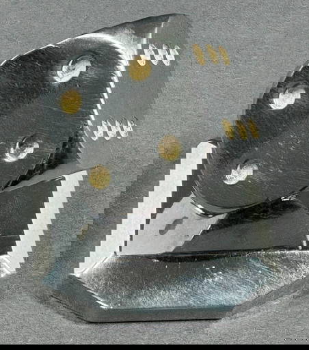 Vintage Mcm Modernist Edgar Brandt Style Dice Paperweight. Chromed Metal.