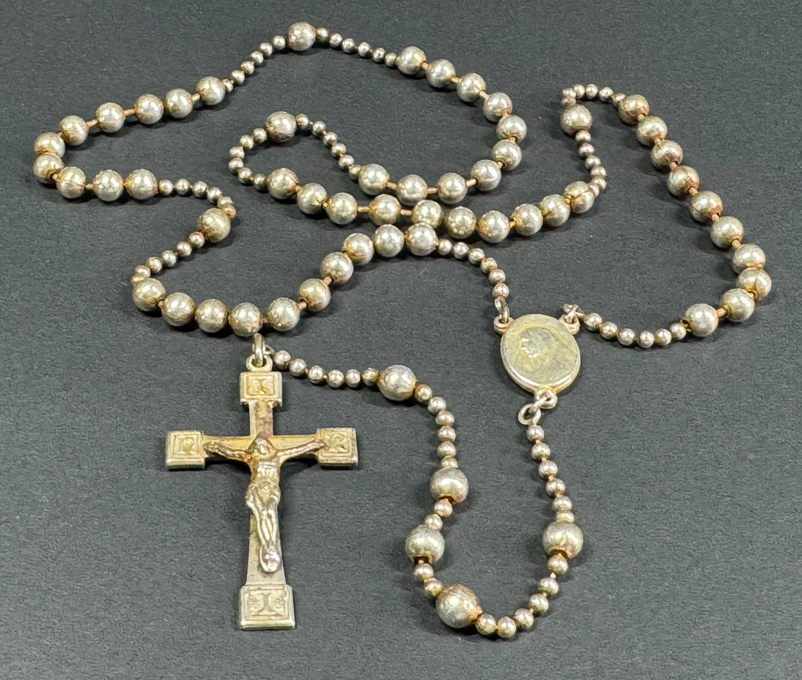 Wwii Silvered Brass Pull Chain U.s. Military Issued Soldier"s Rosary ...
