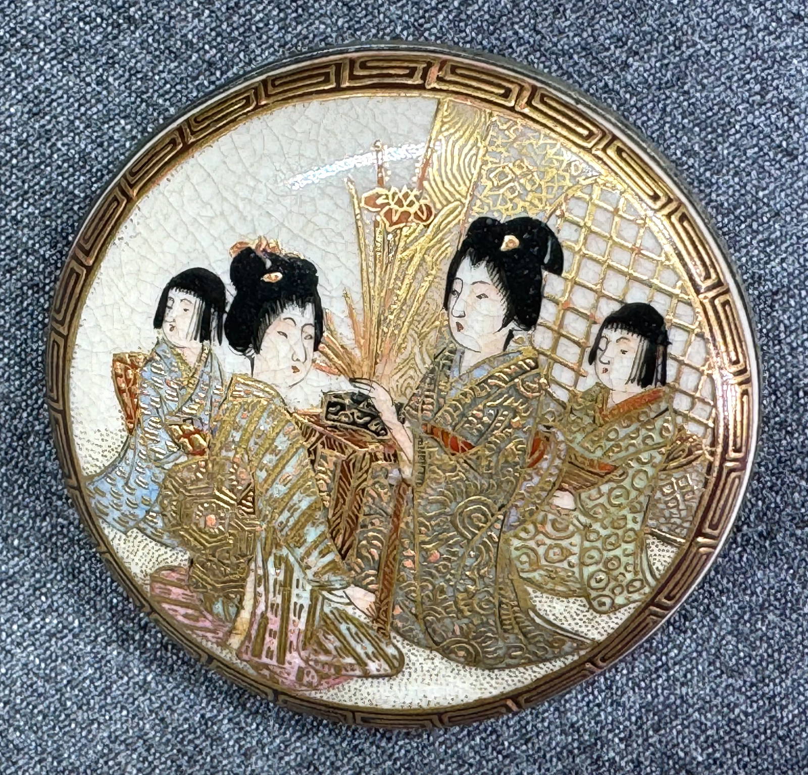 Buy Antique Japanese Hand Painted Satsuma Porcelain Silver Geishas ...