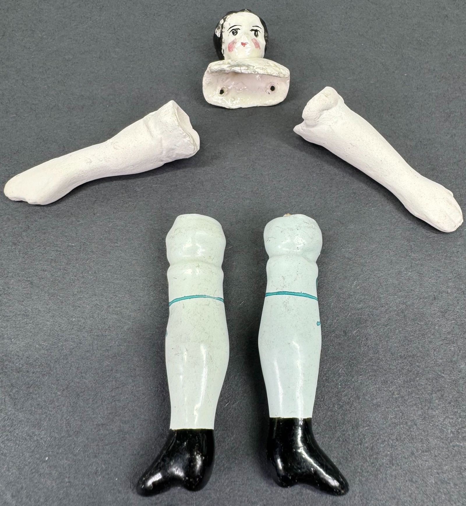 Vintage Artsy Victorian Style Pottery Shoulder Head, Legs & Arms For ...