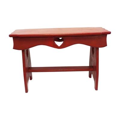 Wood Cricket Bench With Heart