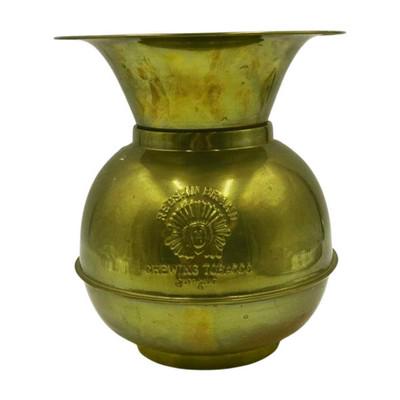 Redskin Brand Chewing Tobacco Brass Spittoon