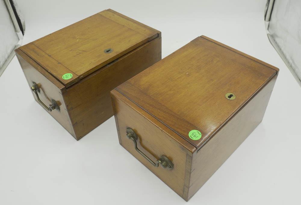 Set Of Antique Travel Microscope Boxes And Slides Auction