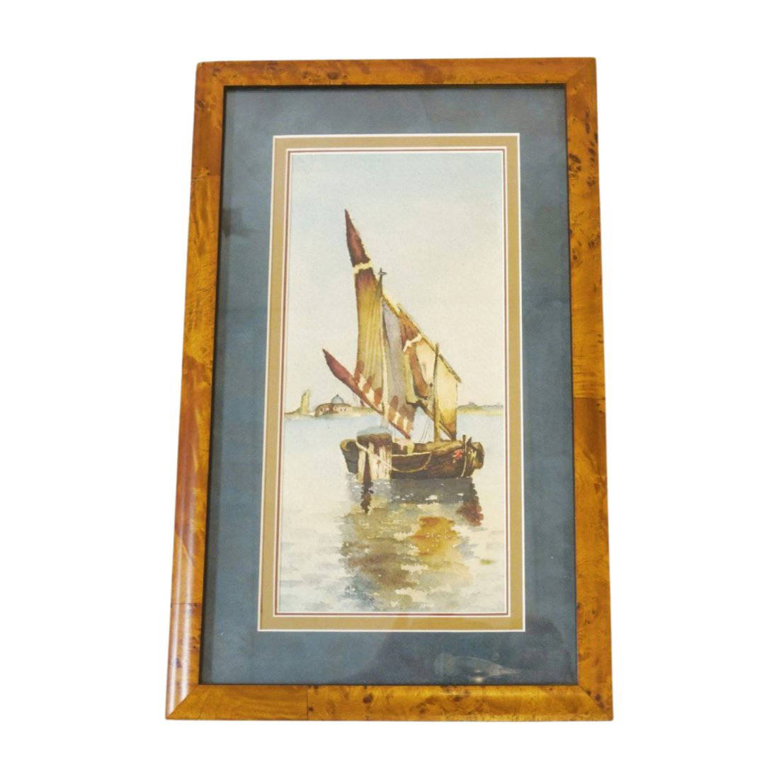 Original Watercolor Edward Fletcher Attrib Auction