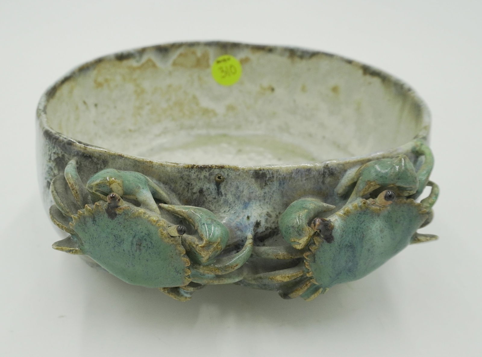 Antique Chinese Glazed Ceramic Crab Bowl Auction