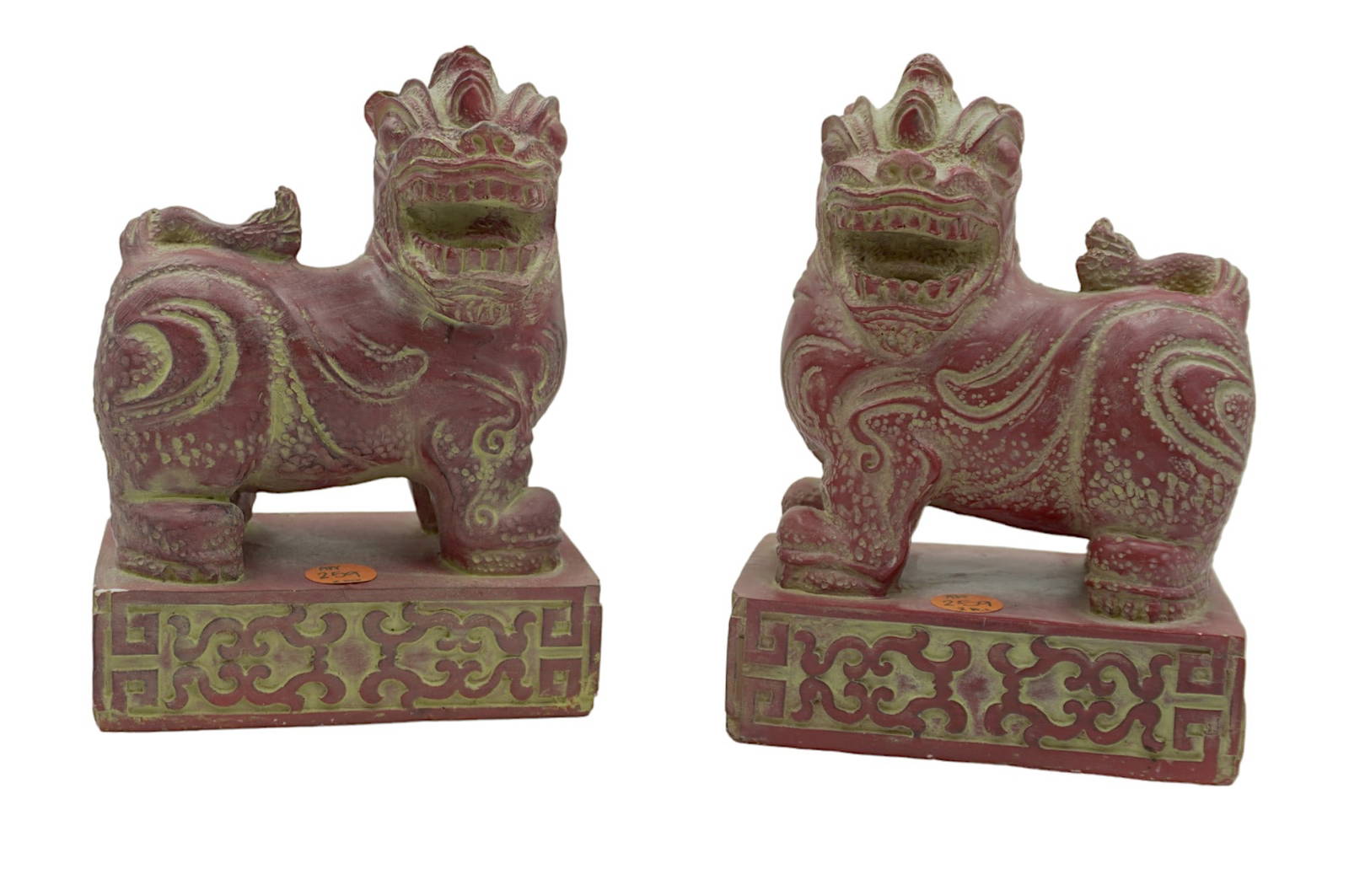 Vintage Red Foo Dogs Auction
