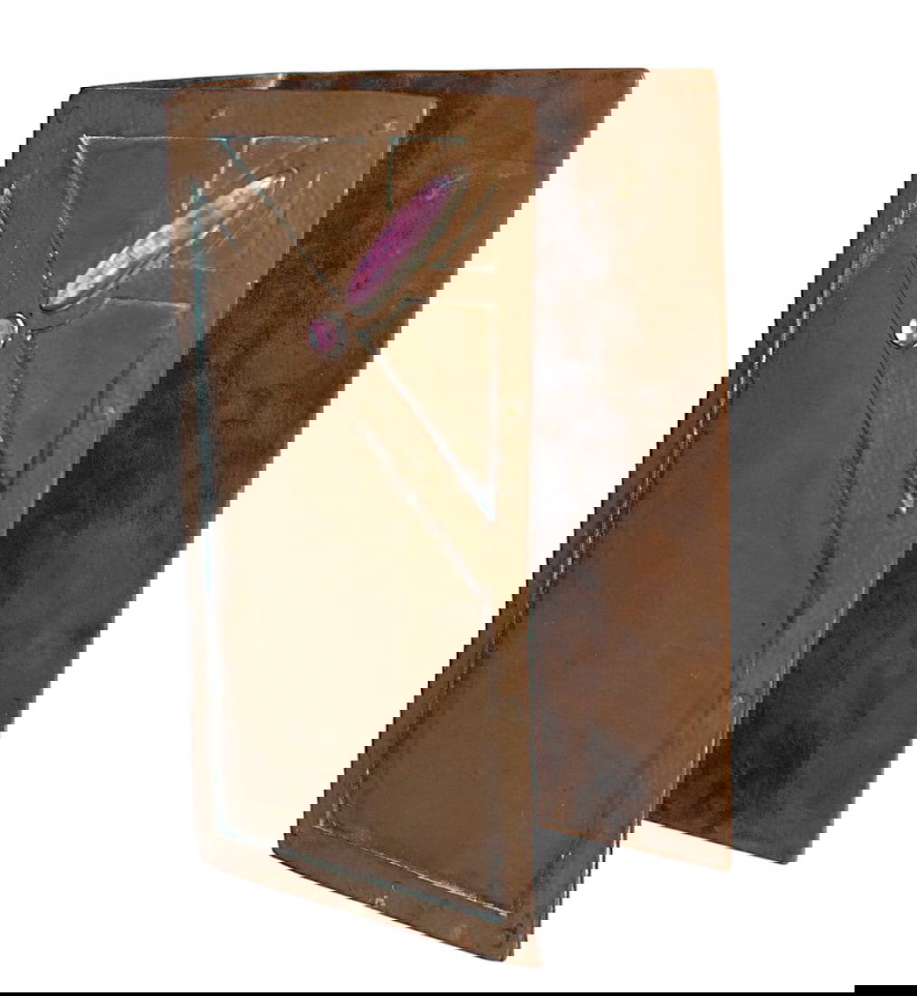 Arts & Crafts Hand Hammered Copper Book Cover Auction