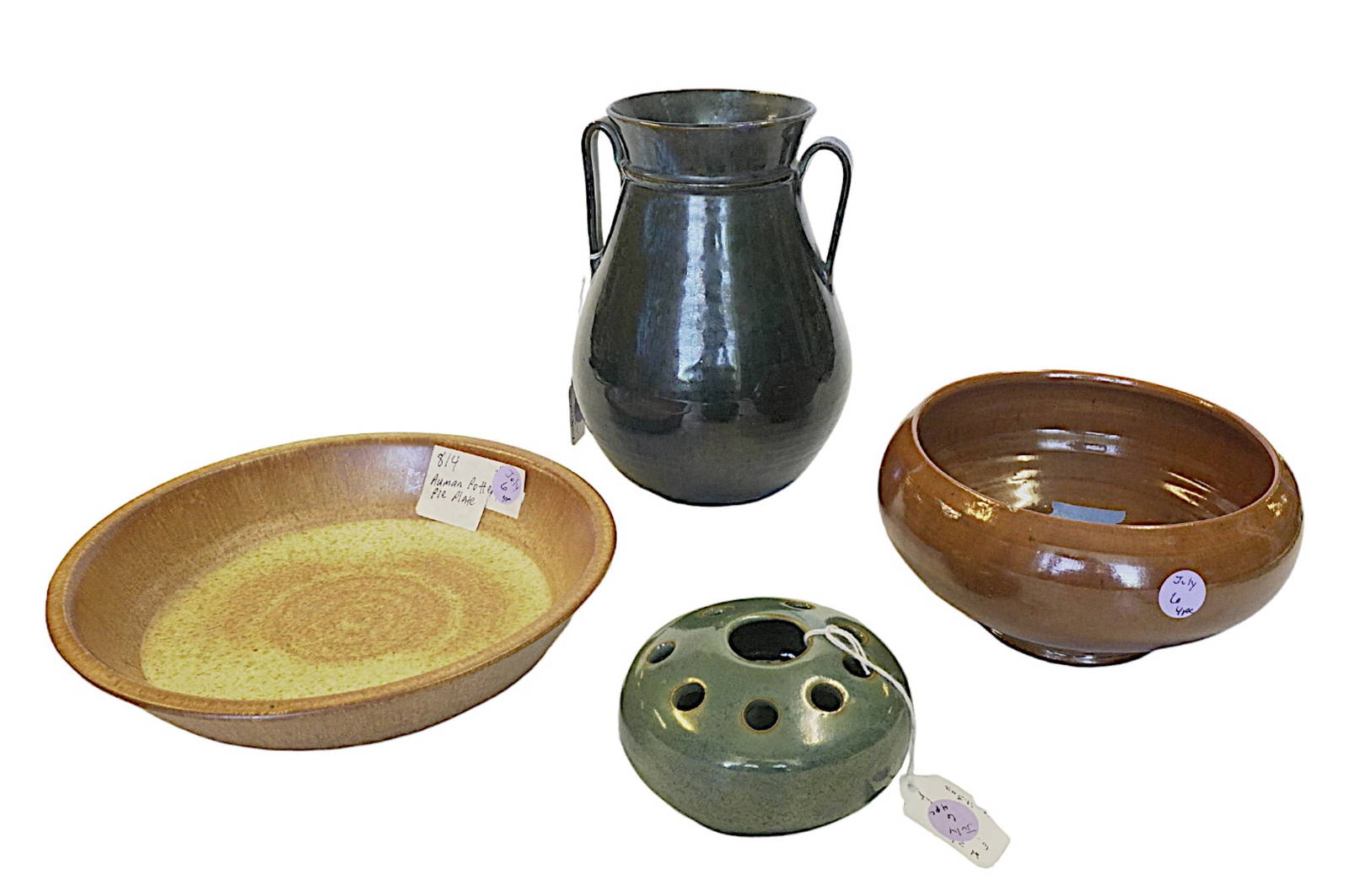 4 Pc Seagroves Nc Pottery Auman + Nell Cole Graves + Auction
