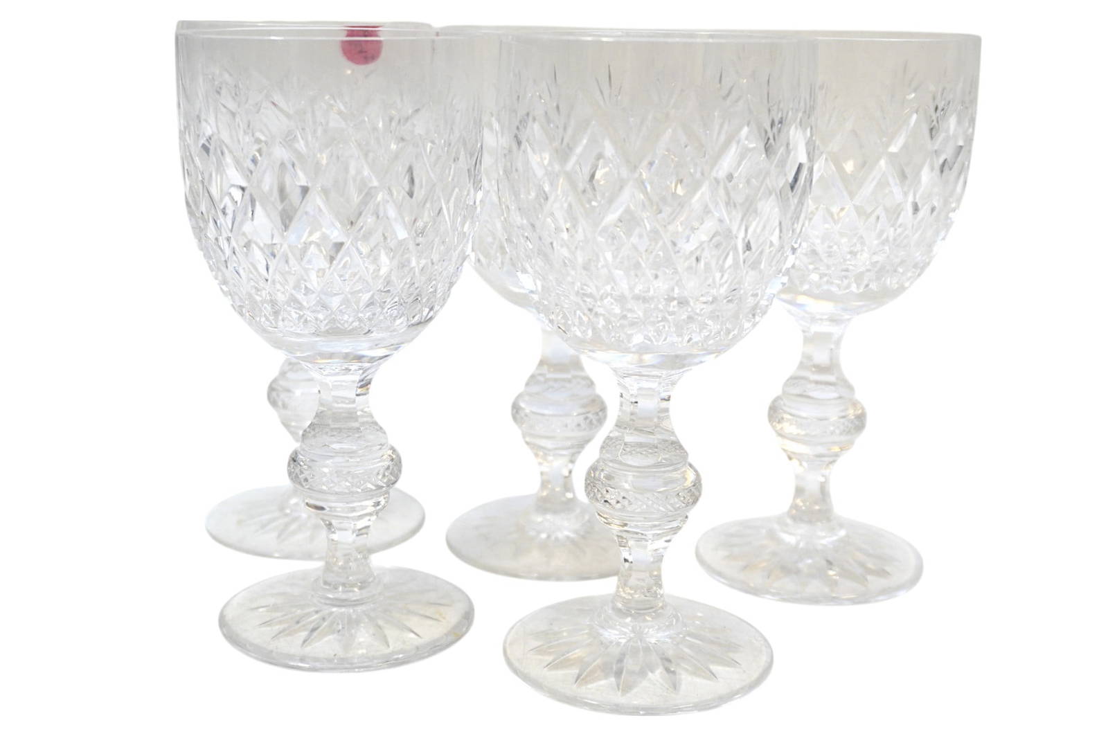 5 Kusak Cut Glass Cherry Diamond & Fan Water Goblets Auction