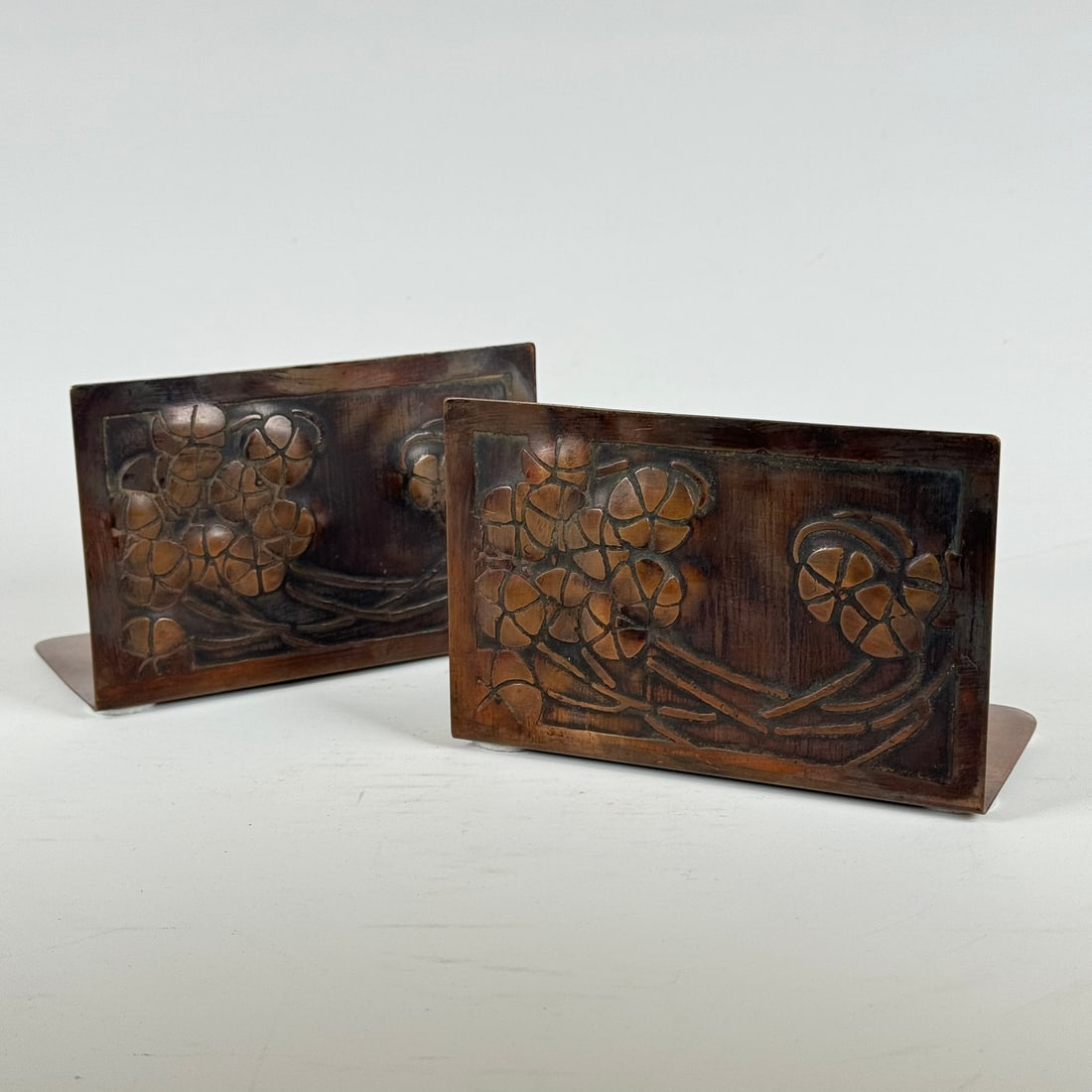Carence Crafters Acid Etched Copper Bookends Auction