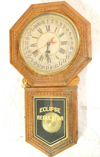 Antique Eclipse Calendar Regulator Clock