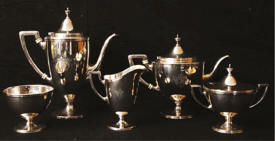 Stieff sterling silver full hand chased tea set